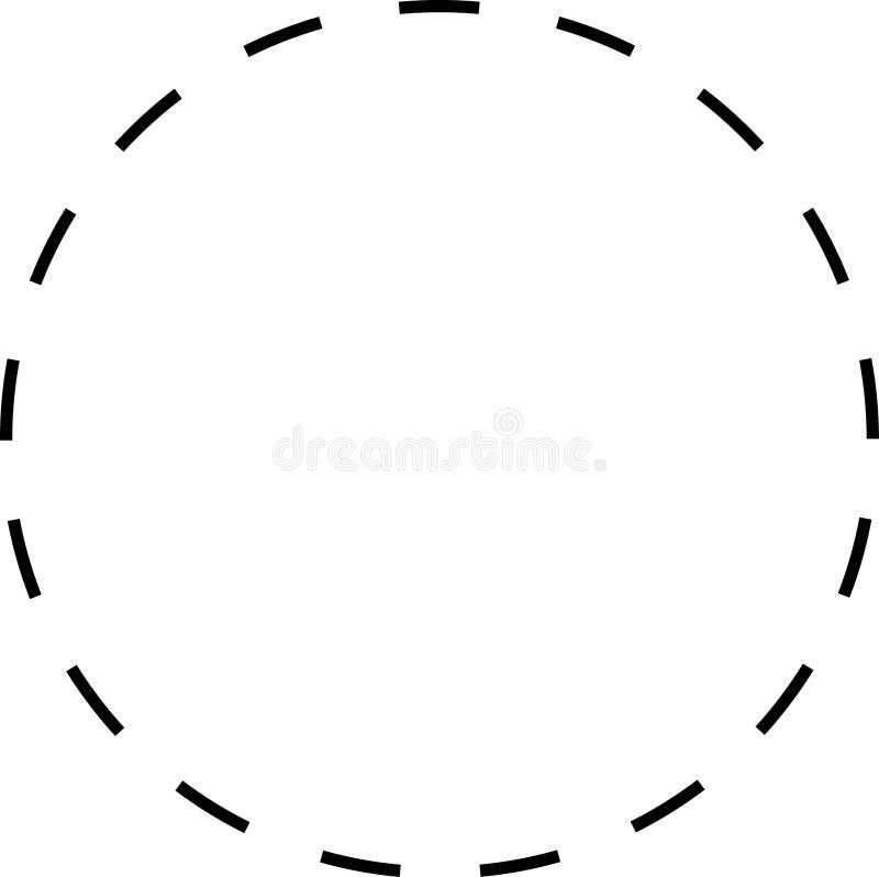 Dotted Line Circle Frame Vector. Dashed Outline Design of Border. Icon ...