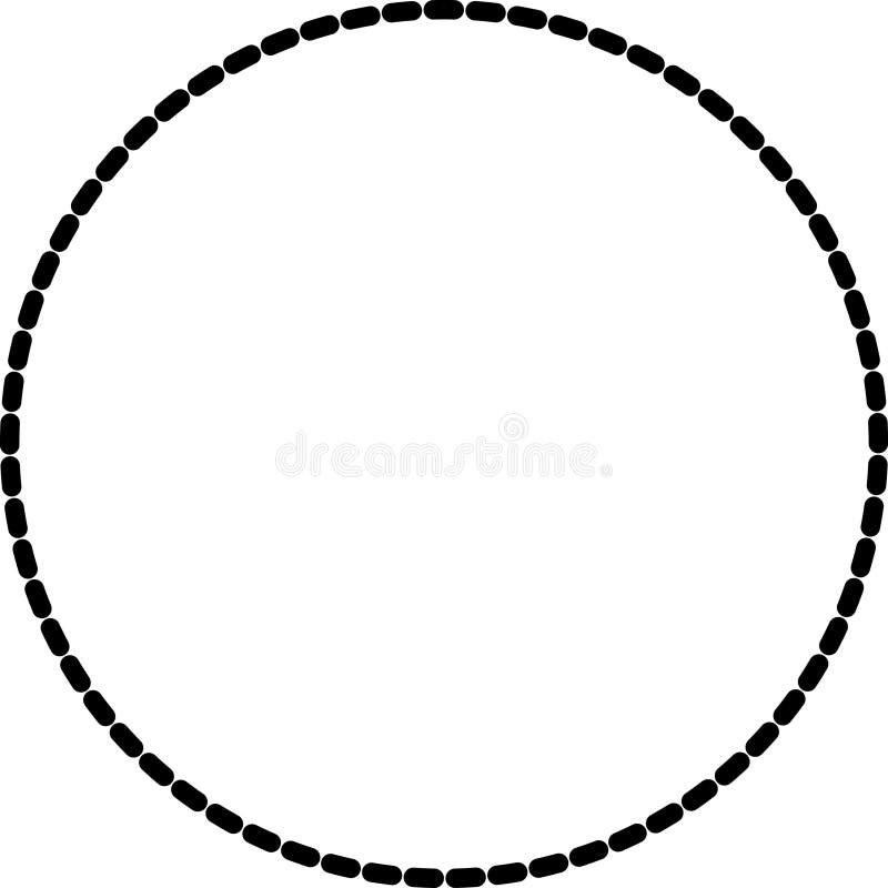 Dotted Line Circle Frame Vector. Dashed Outline Design of Border. Icon ...