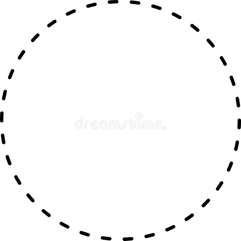 Dotted Line Circle Frame Vector. Dashed Outline Design of Border. Icon ...