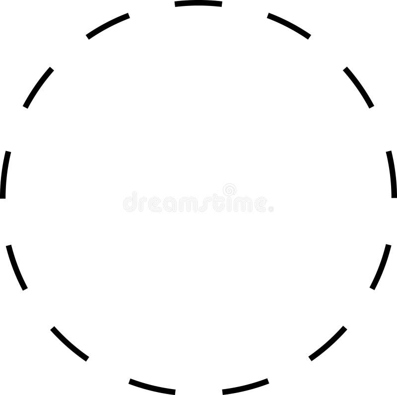 Dotted Line Circle Frame Vector. Dashed Outline Design of Border. Icon ...