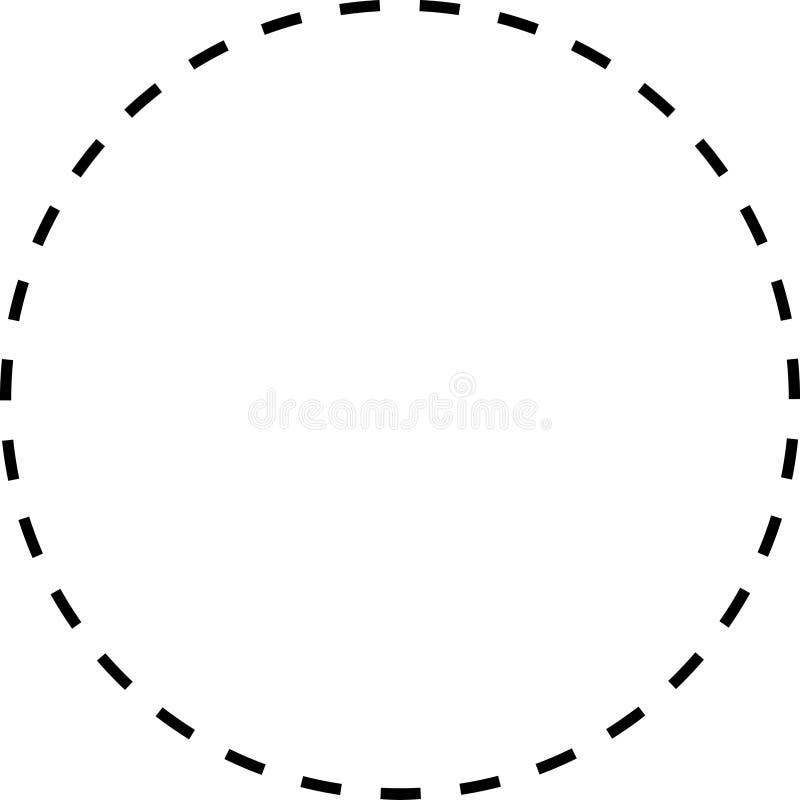 Dotted Line Circle Frame Vector. Dashed Outline Design of Border. Icon ...