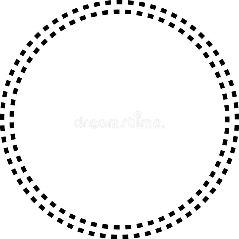 Dotted Line Circle Frame Vector. Dashed Outline Design of Border. Icon ...