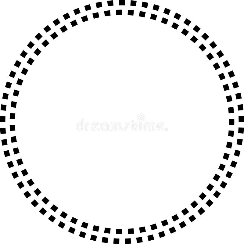 Dotted Line Circle Frame Vector. Dashed Outline Design of Border. Icon ...