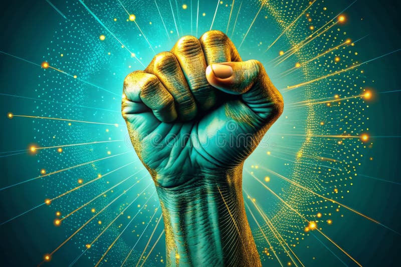 Dotted Line Fist Symbol a Visual Representation of Struggle Progress ...