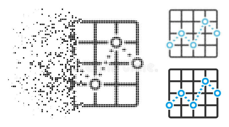 Dust Pixel Halftone Dotted Line Grid Plot Icon Stock Vector ...