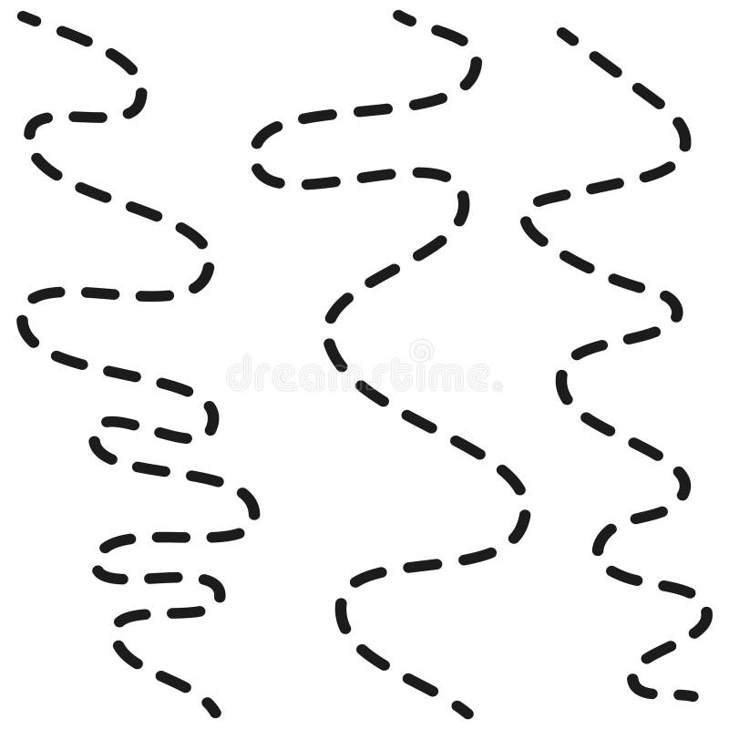 Dotted Line Icons. Abstract Wavy Paths. Black Minimal Patterns ...