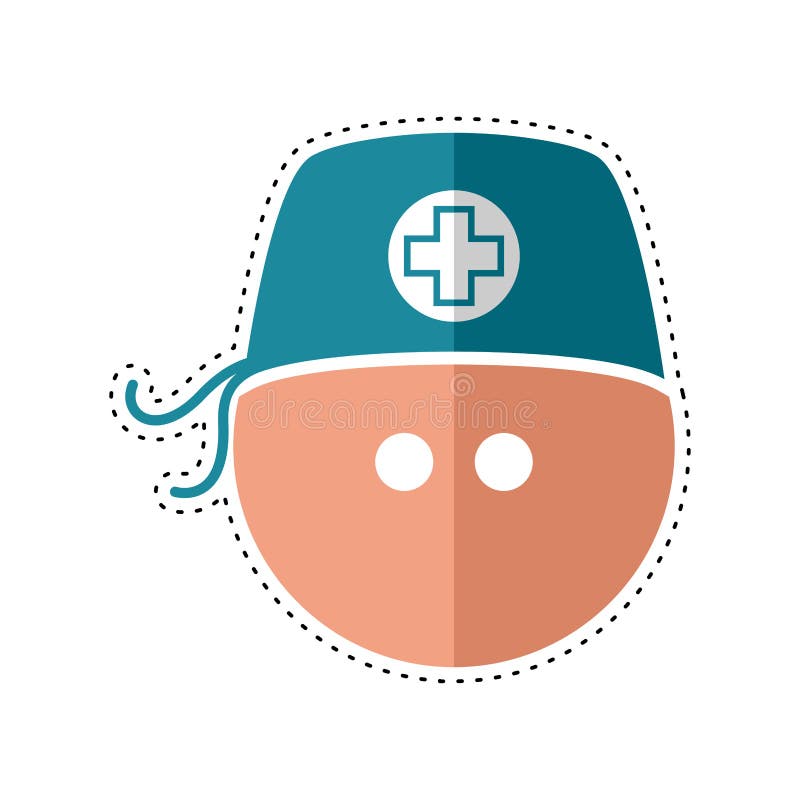 Sticker of a Man with a Surgical Cap Icon Stock Vector - Illustration ...