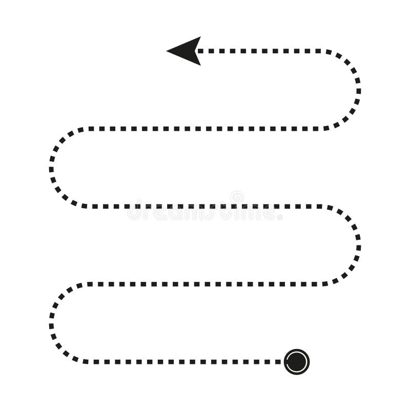 Dotted Line Path Vector Directional Arrow Guide Movement Concept