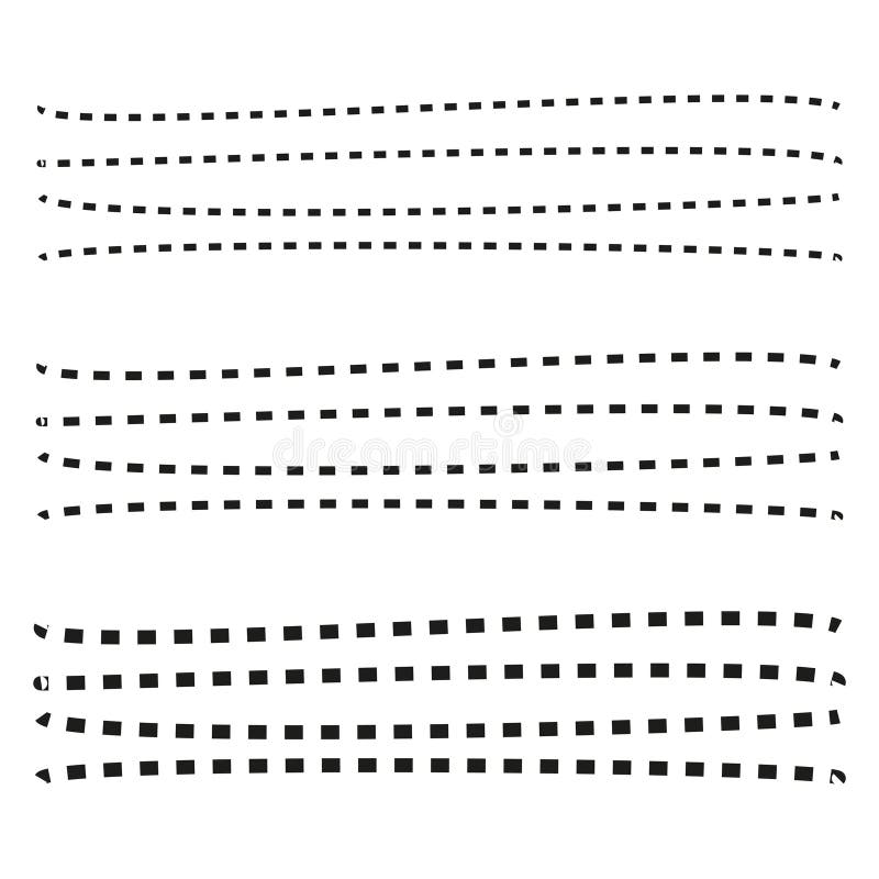 Dotted Line Patterns. Black Wavy Shapes. Minimal Design Elements ...