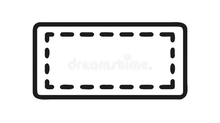 Dotted Line Rectangle for Cut Out, Document Template Element, Vector ...