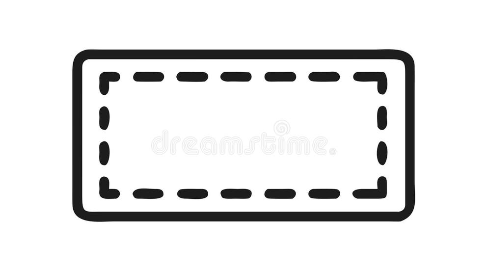 Dotted Line Rectangle for Cut Out, Document Template Element, Vector ...