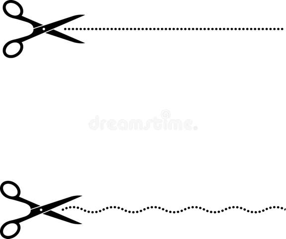 Dotted Line with Scissors Silhouette. Scissors with Cut Dotted Line ...