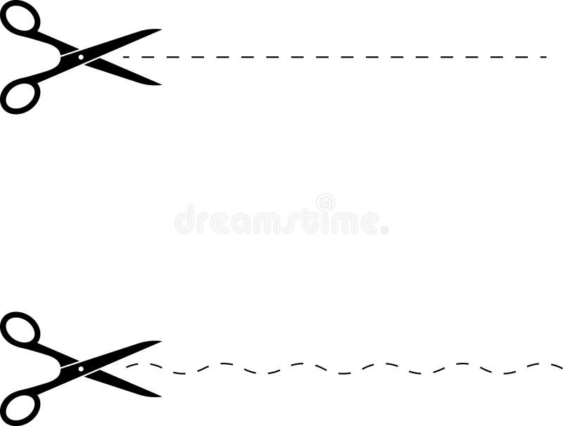 Dotted Line with Scissors Silhouette. Scissors with Cut Dotted Line ...