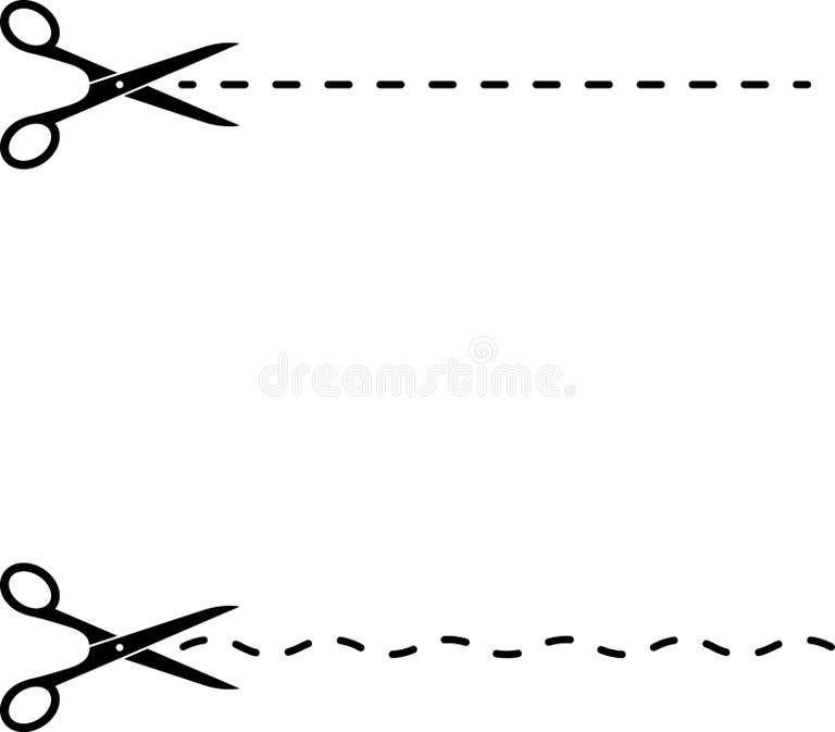 Dotted Line with Scissors Silhouette. Scissors with Cut Dotted Line ...