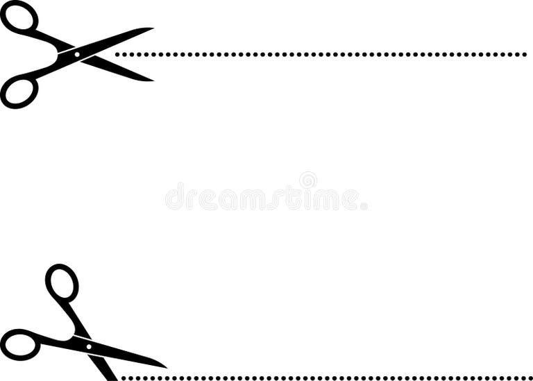 Dotted Line with Scissors Silhouette. Scissors with Cut Dotted Line ...