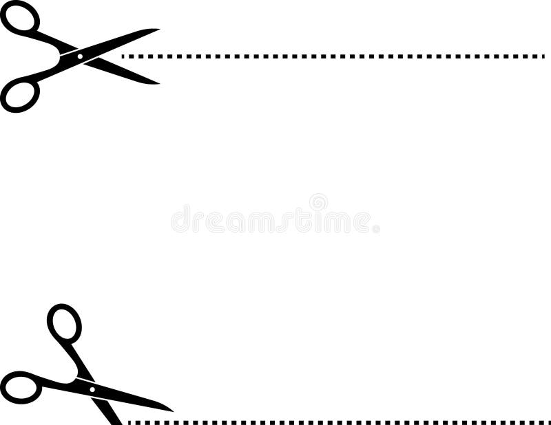 Dotted Line with Scissors Silhouette. Scissors with Cut Dotted Line ...