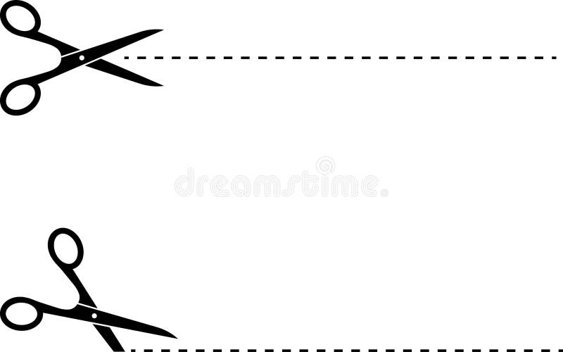 Dotted Line with Scissors Silhouette. Scissors with Cut Dotted Line ...