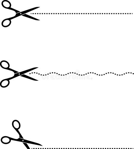 Dotted Line with Scissors Silhouette. Scissors with Cut Dotted Line ...