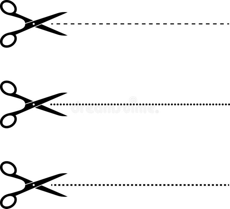 Dotted Line with Scissors Silhouette. Scissors with Cut Dotted Line ...
