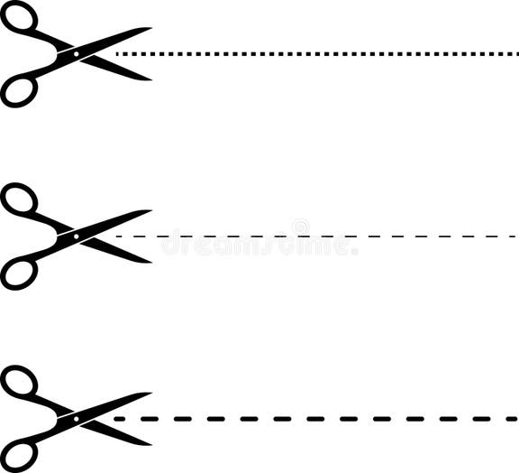 Dotted Line with Scissors Silhouette. Scissors with Cut Dotted Line ...