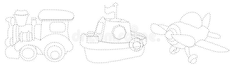 Dotted line toys stock illustration. Illustration of black - 219753188