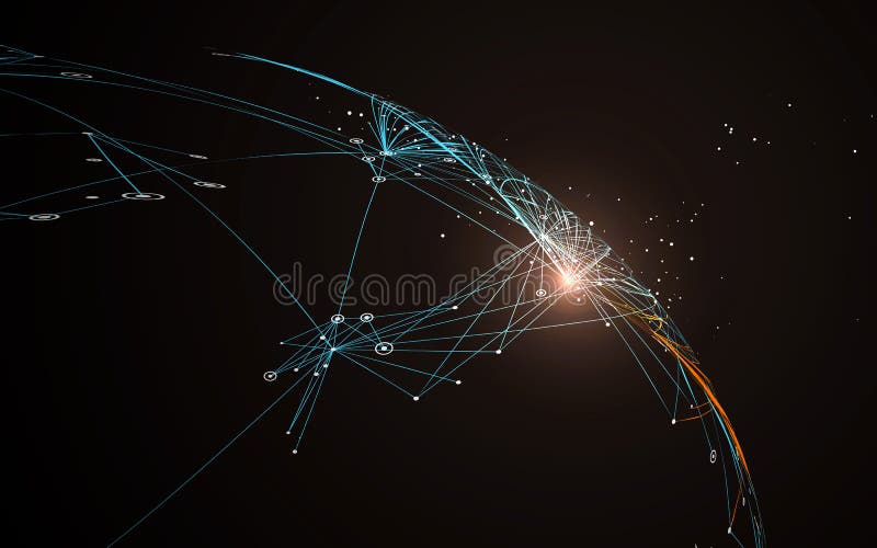 Dotted Lines Connected To the Abstract Graphics. Stock Vector ...