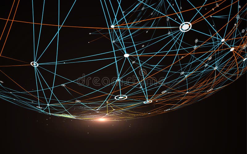 Dotted Lines Connected To the Abstract Graphics. Stock Vector ...