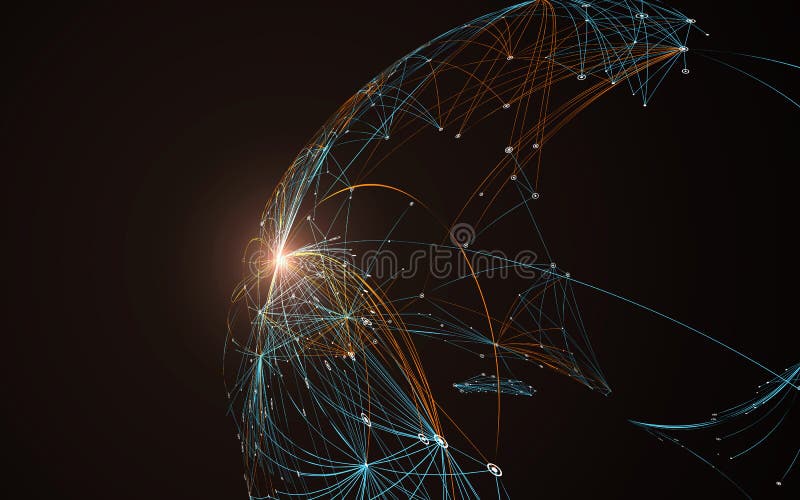 Dotted Lines Connected To the Abstract Graphics. Stock Vector ...