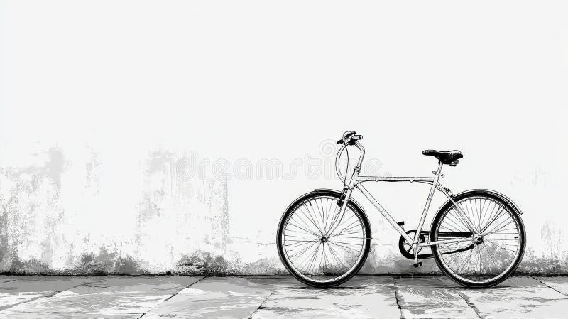 Dotted Lines Define a Stylized Bicycle Drawing Set Against a Vertical ...