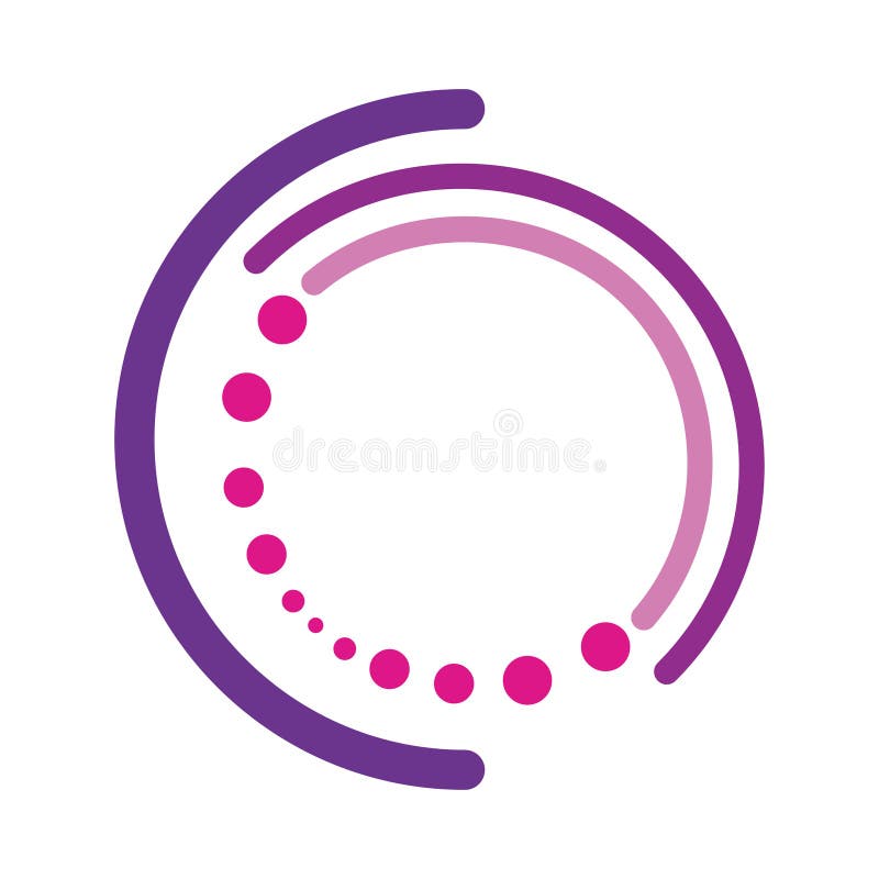 Dotted and Lines Round Isolated White Background Stock Vector ...