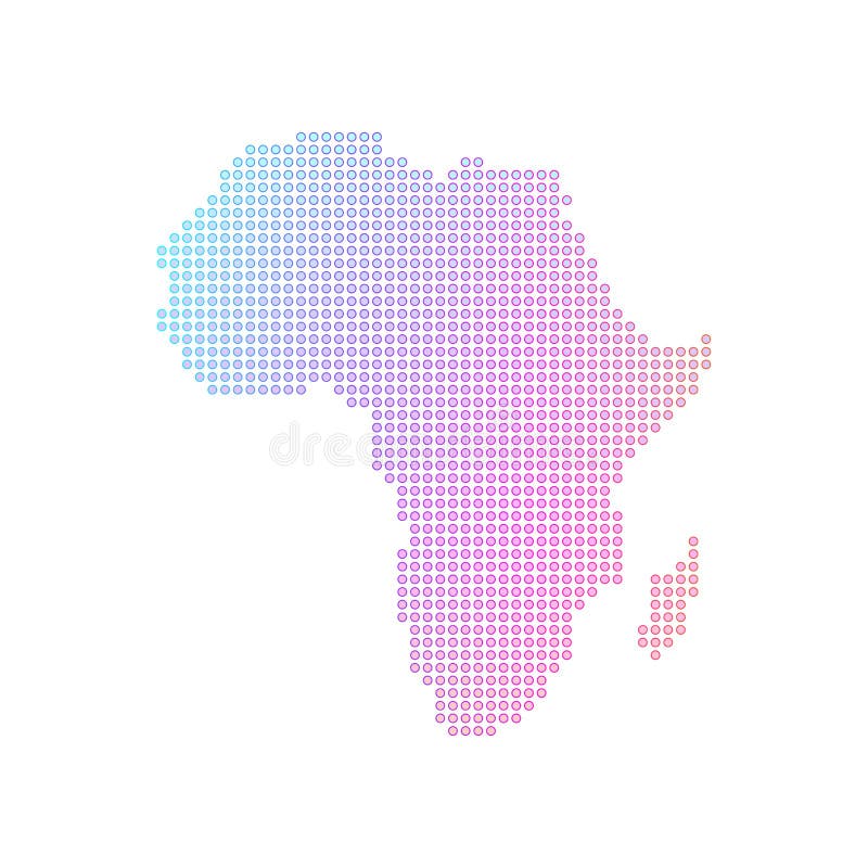 Dotted Map of the African Continent Vector Illustration Stock Vector ...