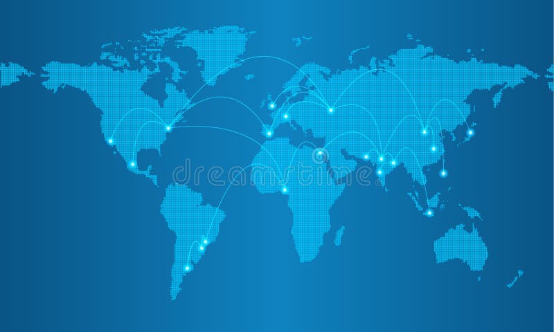 Dotted Map 5000x2500 on Gradient Background Stock Illustration ...