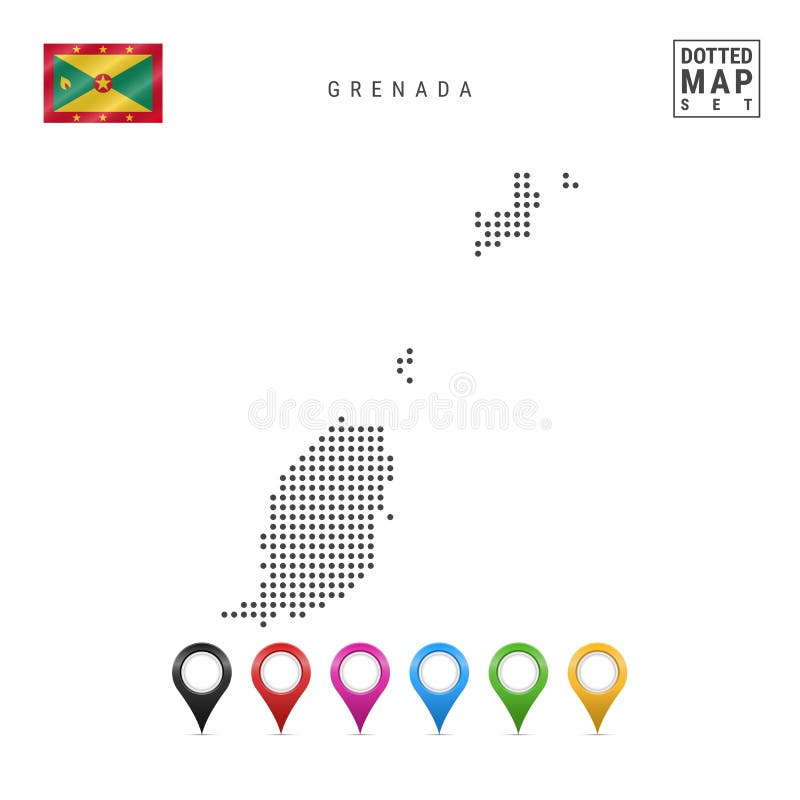 Vector Dotted Map of Grenada. Simple Silhouette of Grenada. National ...