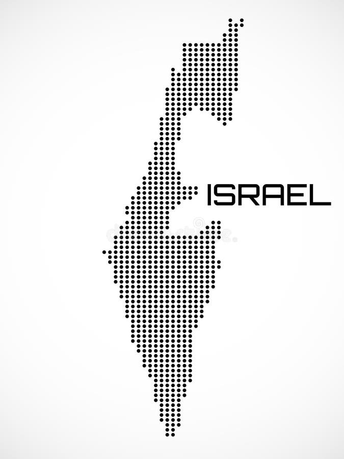 Dotted Map of Israel on White Background Stock Vector - Illustration of ...