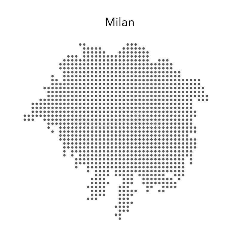 Dotted Map of Milano, Italy. Stylised City Silhouette Map Stock Vector ...