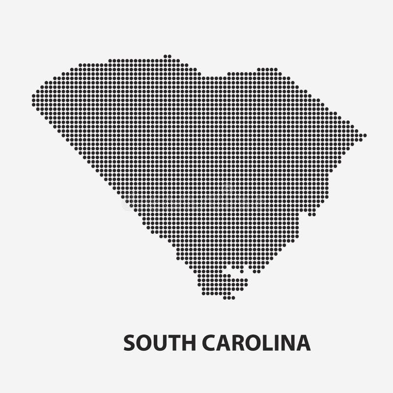 Dotted Map of the State South Carolina. Vector Illustration. Stock ...