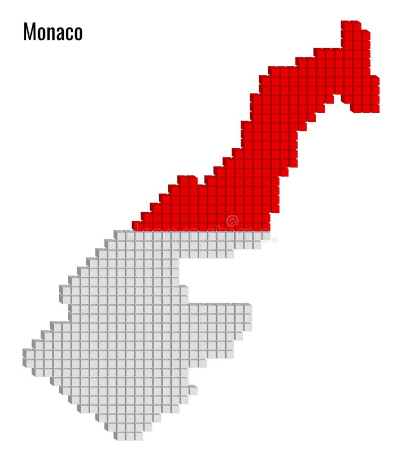 Vector Illustration Pixelated Geographical Map of Monaco Stock Vector ...