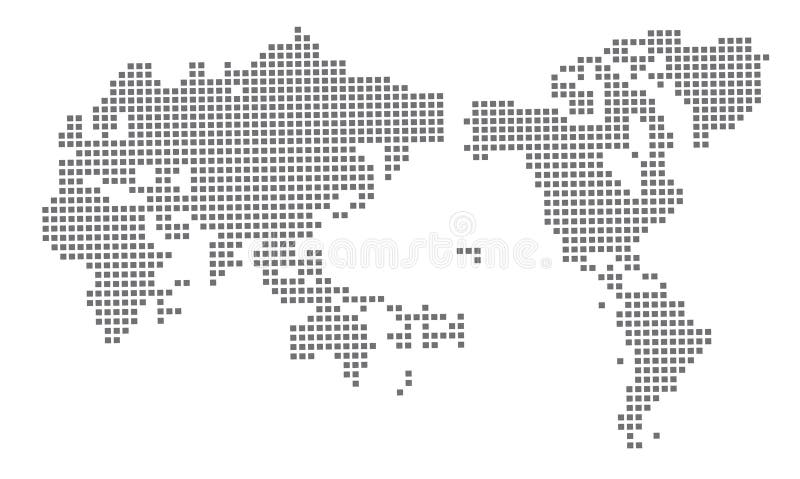 Dotted Map of the World stock vector. Illustration of travel - 126345447