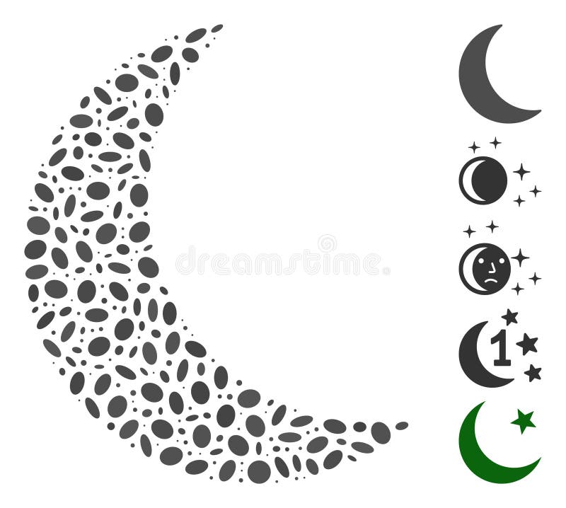 Dot Mosaic Moon stock illustration. Illustration of muslim - 174948223