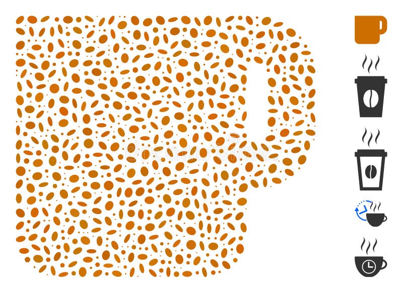 Dotted Mosaic Coffee Cup stock illustration. Illustration of caffeine ...