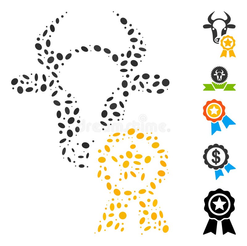 Dotted Mosaic Cow Award stock illustration. Illustration of award ...