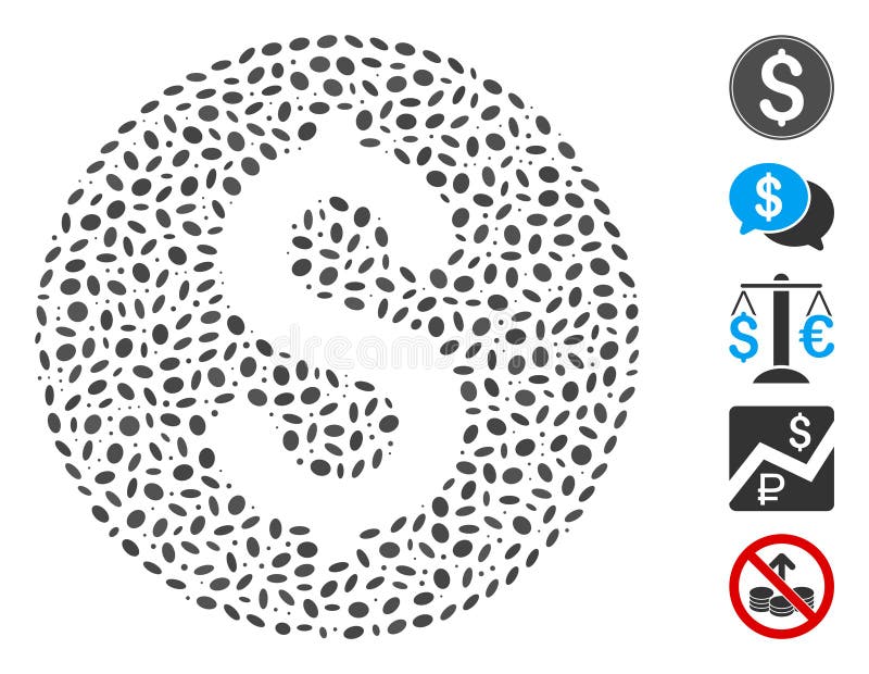 Dotted Mosaic Dollar Coin stock illustration. Illustration of collage ...