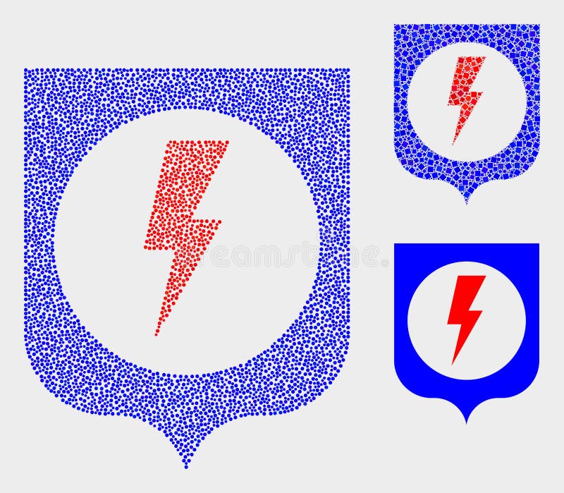 Dotted Vector Electric Shield Icons Stock Vector - Illustration of ...