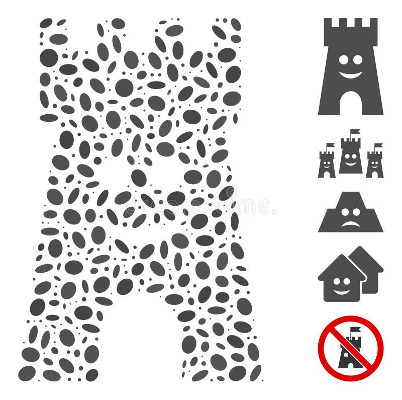 Dotted Mosaic Happy Fort Tower Stock Illustration - Illustration of ...