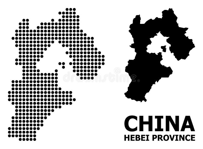 Dotted Mosaic Map of Hebei Province Stock Illustration - Illustration ...