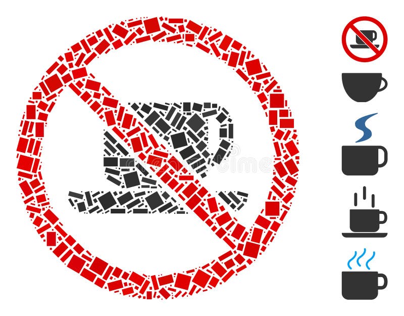 Dotted Mosaic No Tea Cup stock illustration. Illustration of collage ...