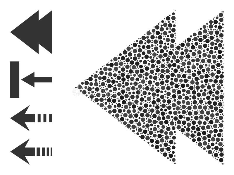 Dotted Move Left Mosaic of Rounded Dots and Other Icons Stock Vector ...