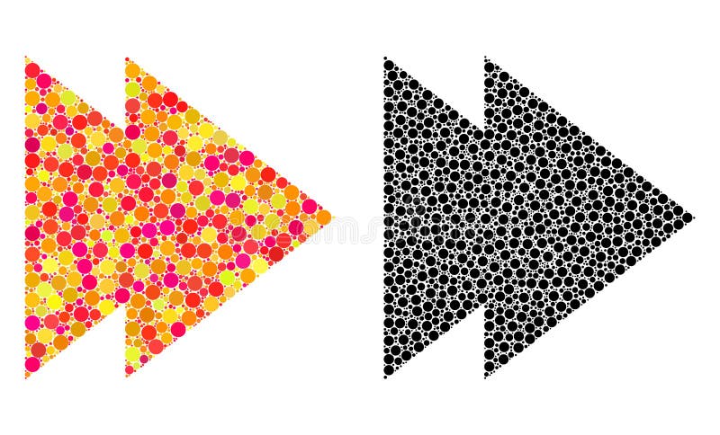 Dotted Move Right Mosaic Icons Stock Vector - Illustration of black ...