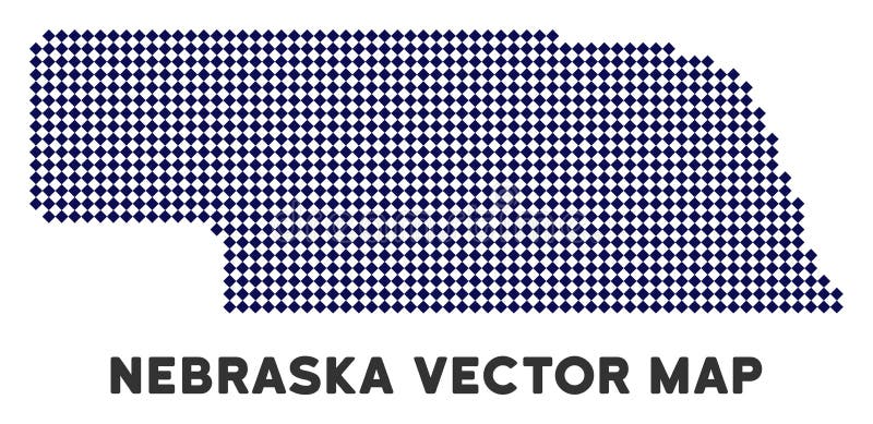 Dotted Nebraska State Map stock vector. Illustration of place - 122649534