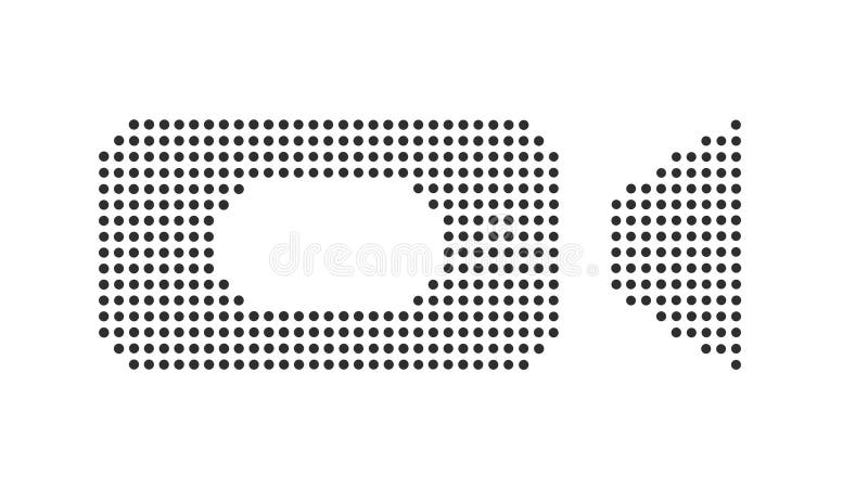 Dotted Outline Video Camera, Pixelated Media Icon, Vector Design ...